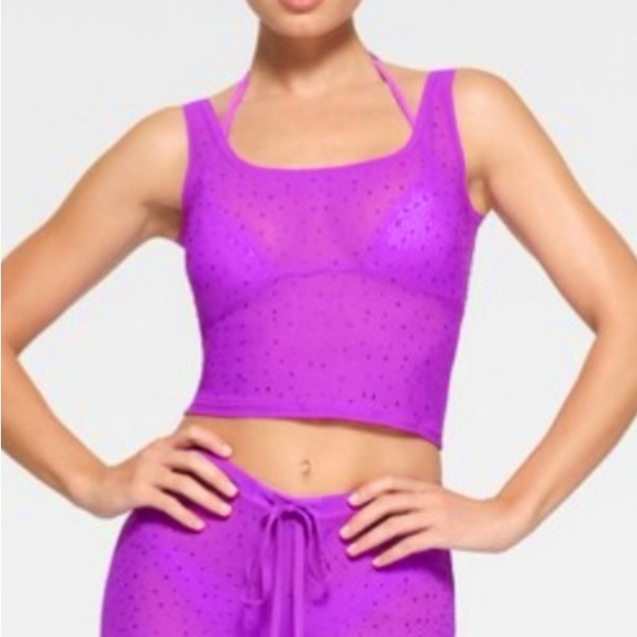SKIMS | Tops | Skims Rhinestone Mesh Tank | Poshmark